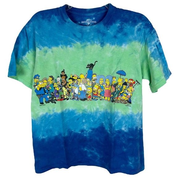 Simpsons | Shirts | The Simpsons Characters 9s Blue Green Tie Dye ...